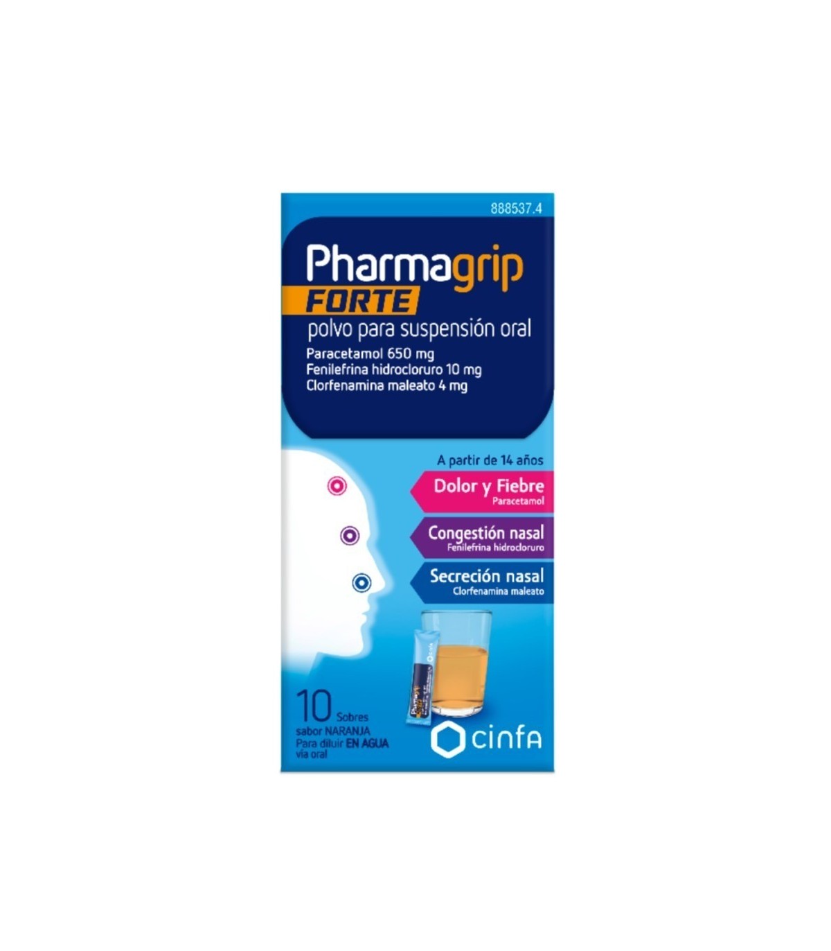 PHARMAGRIP FORTE POLVO PARA SUSPENSIÓN ORAL 10 SOBRES