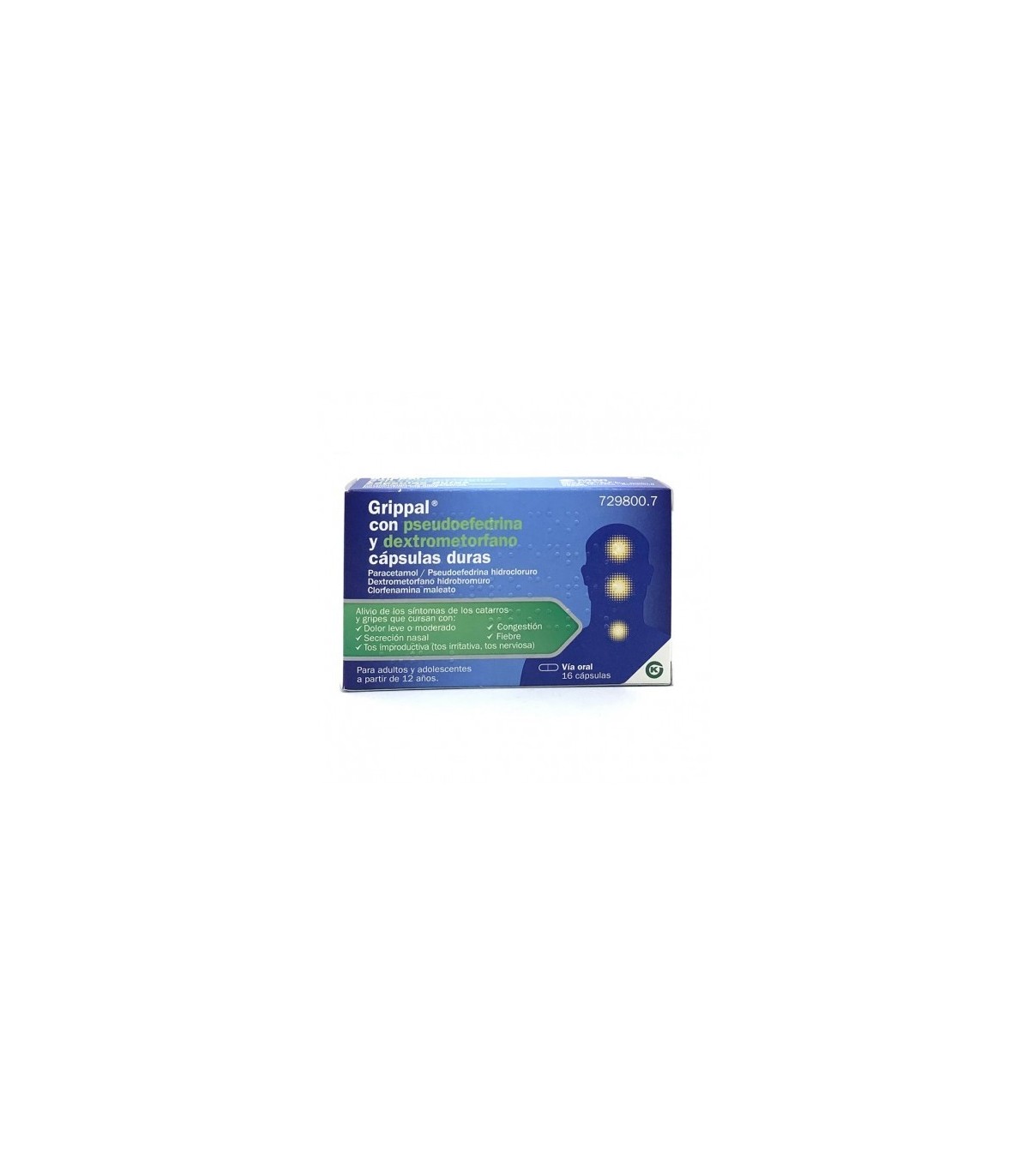 Grippal con pseudoefedrina y dextrometorfano. Farmacia online